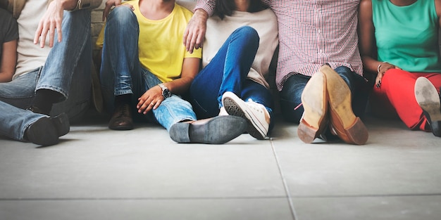 Premium Photo | A group of cheerful friends Premium Photo | A group of cheerful friends