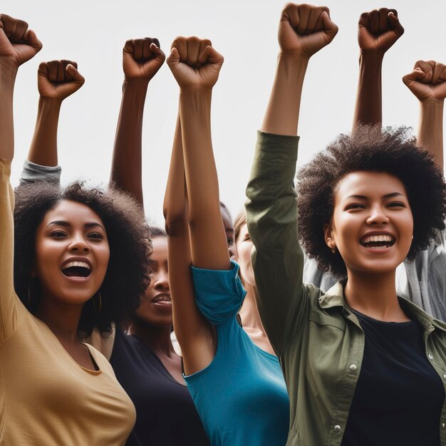 Premium Photo | Group of diverse young women celebrating success Premium Photo | Group of diverse young women celebrating success