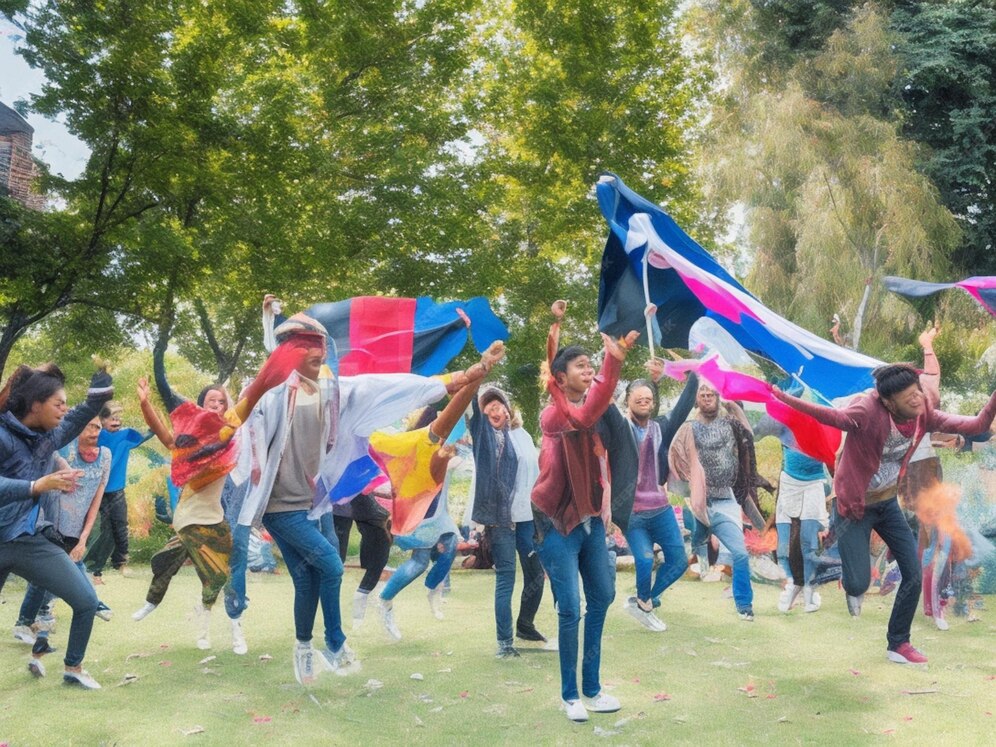 Premium AI Image | A group of international students gathered around a ... Premium AI Image | A group of international students gathered around a ...