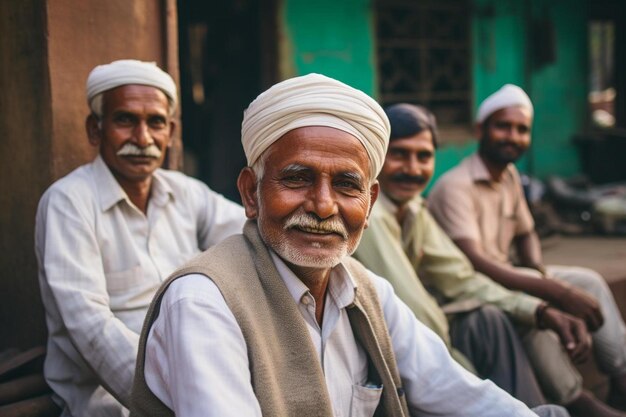 Premium AI Image | a group of men sitting next to each other Premium AI Image | a group of men sitting next to each other