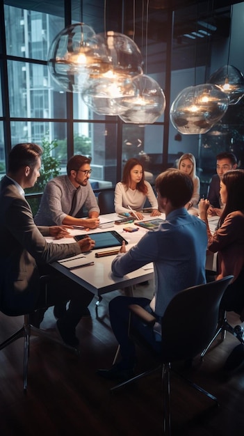 Premium AI Image | group of multinational people meeting in the office Premium AI Image | group of multinational people meeting in the office