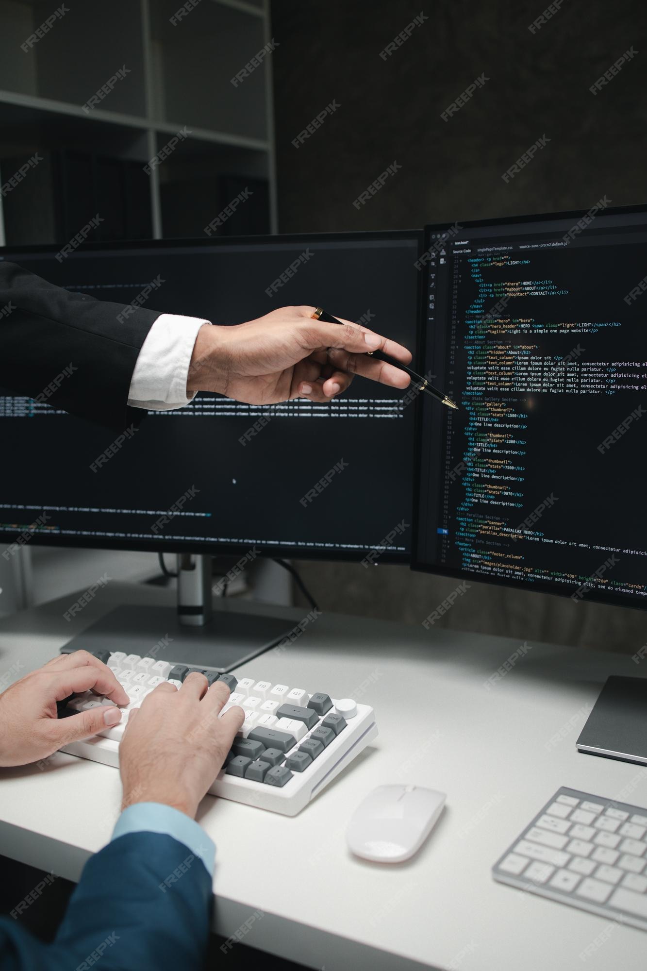 Premium Photo | Group of programmers brainstorm together to write ...