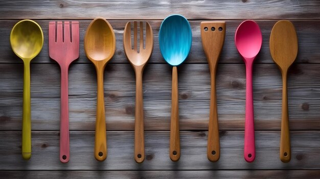 Premium Photo | A group of wooden spoons and spatulas Premium Photo | A group of wooden spoons and spatulas