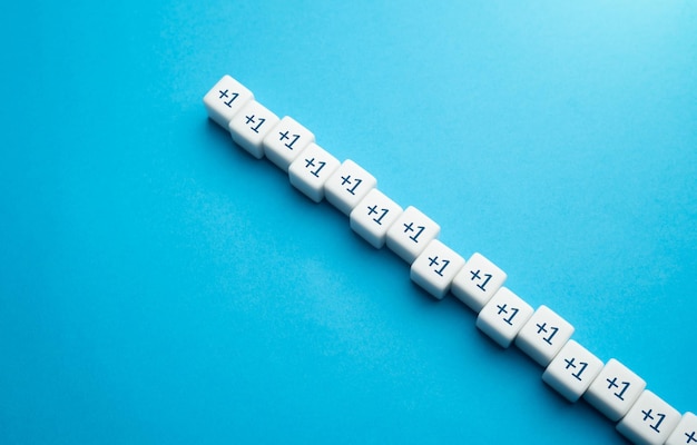 Premium Photo Growing Line Of Blocks Plus One Sequence Arithmetic