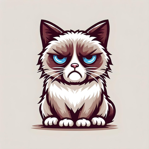 Premium Photo Grumpy Cat Vector Design White Background