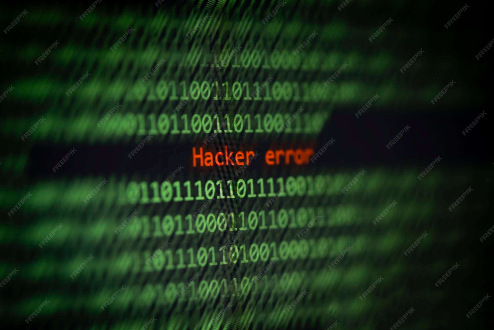 Premium Photo | Hacked computer technology binary code number data alert Hacker error on display ...
