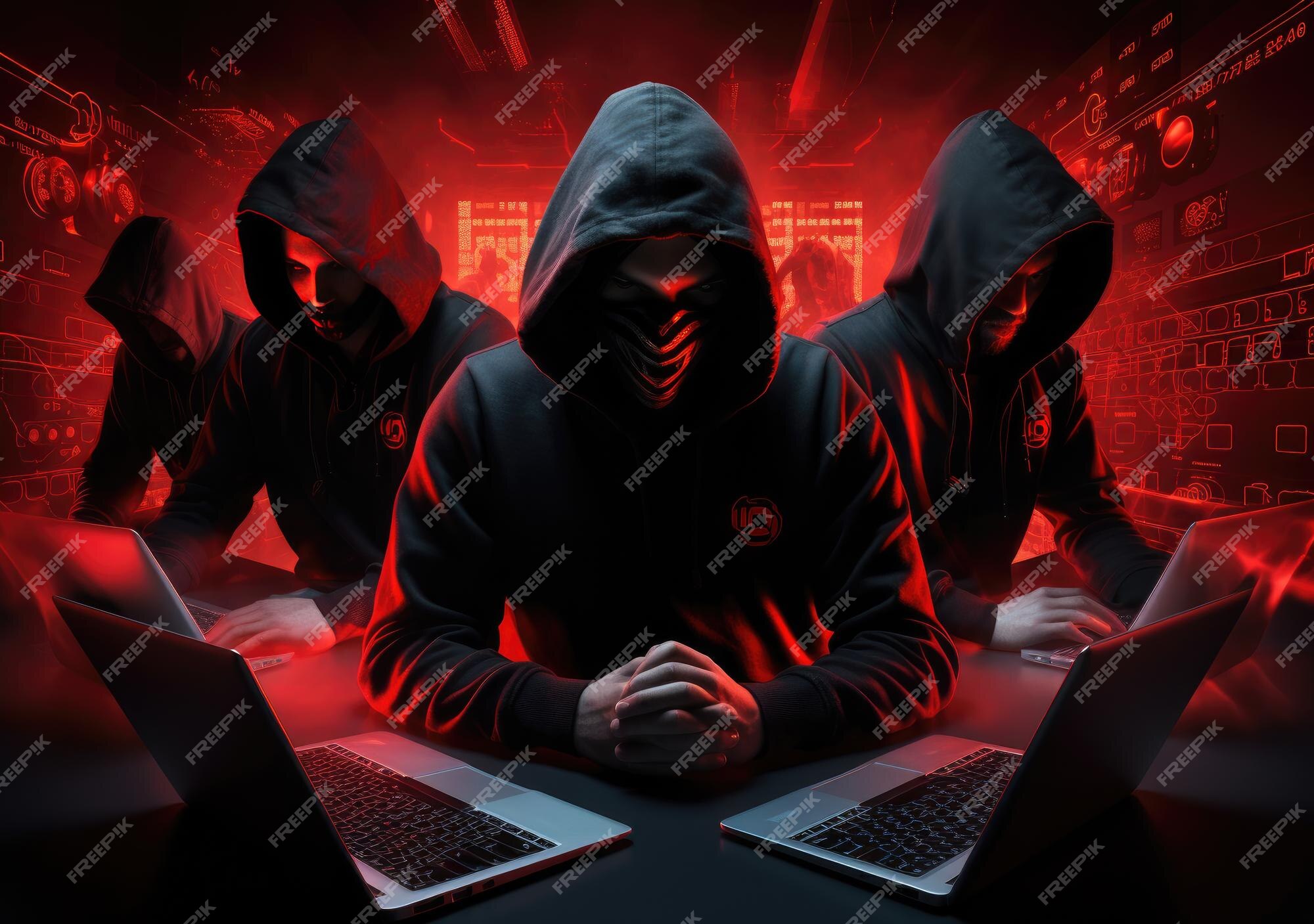 Premium Photo | Hacker in black hoodie working on laptop in the dark ... Premium Photo | Hacker in black hoodie working on laptop in the dark ...