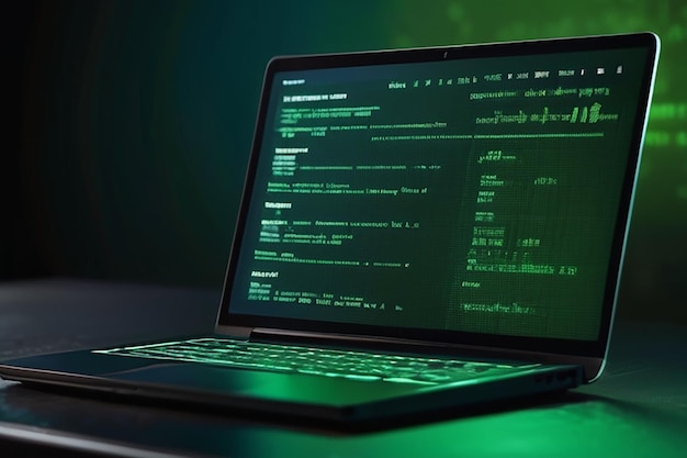 Premium Photo Hacker Code In Laptop Cyber Security Privacy Or Hack Threat Coder Or Programmer