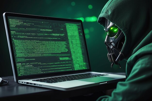 Premium Photo Hacker Code In Laptop Cyber Security Privacy Or Hack Threat Coder Or Programmer