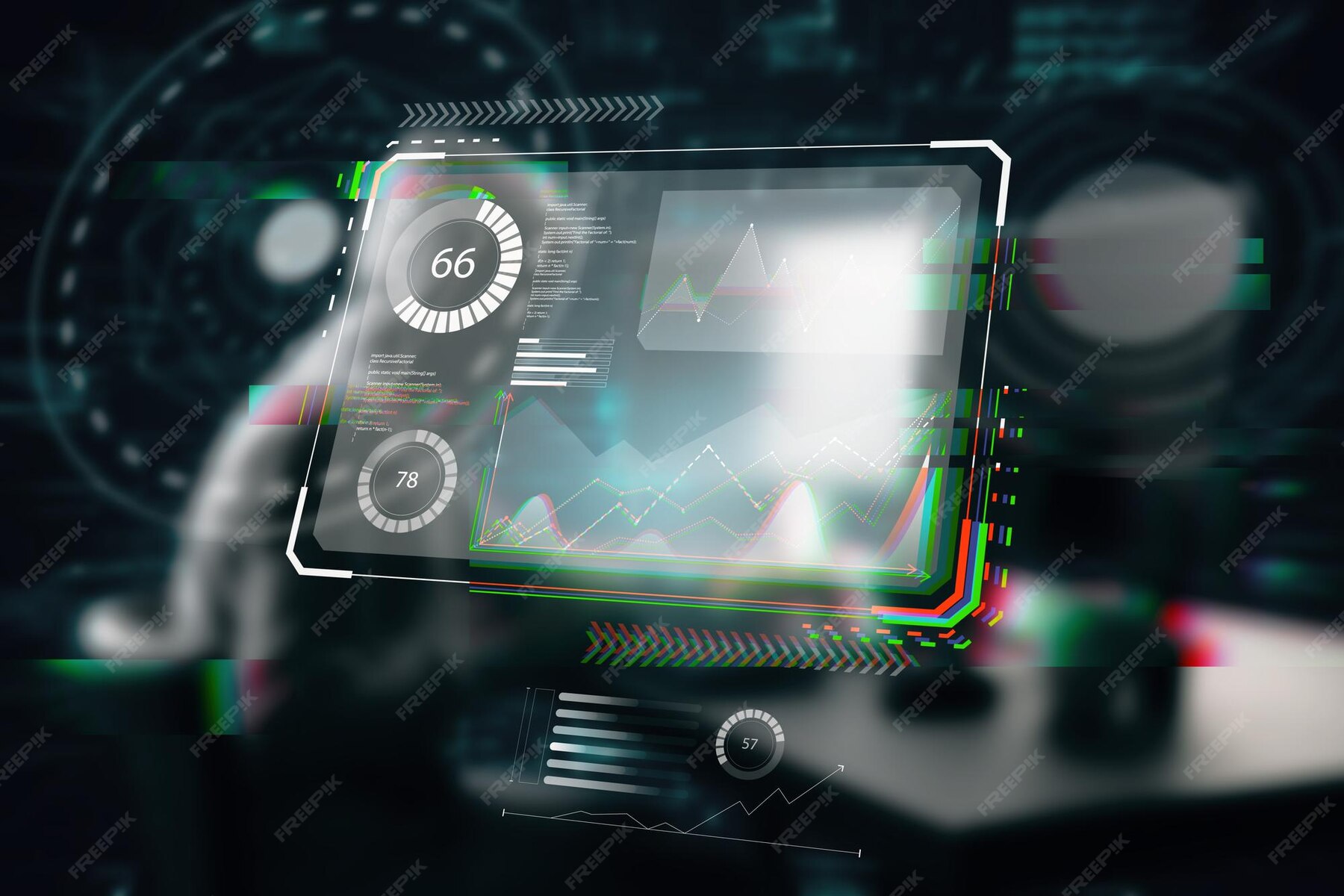 Premium Photo | Hacker at desktop using computers on abstract glowing business hologram ...