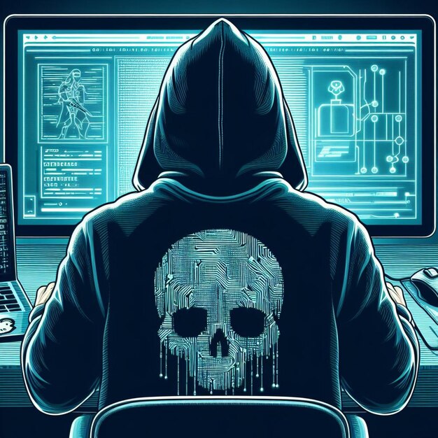 Premium AI Image | hacker hacker photo cyber crime coding photo a boy coding hacker computer ...