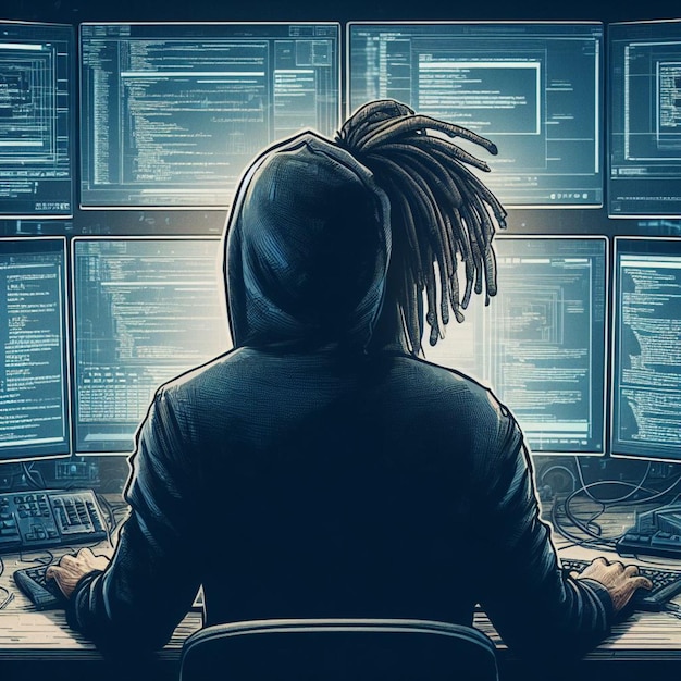 Premium AI Image | hacker hacker photo cyber crime coding photo a boy ...