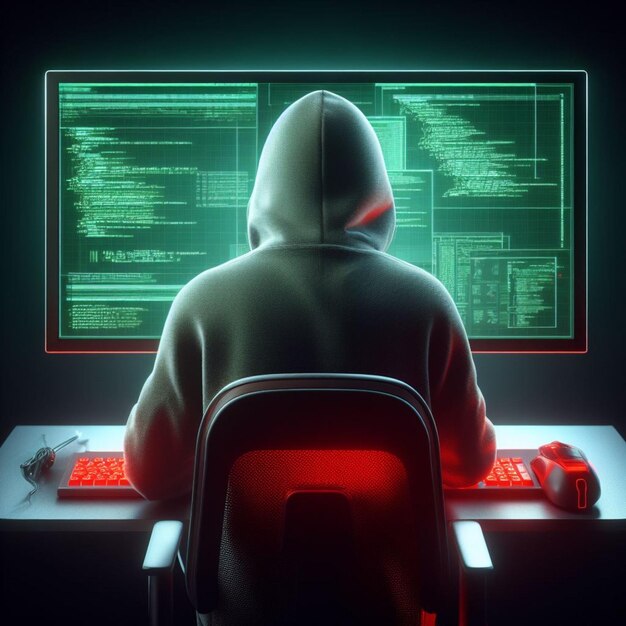 Premium AI Image | hacker hacker photo cyber crime coding photo a boy ...