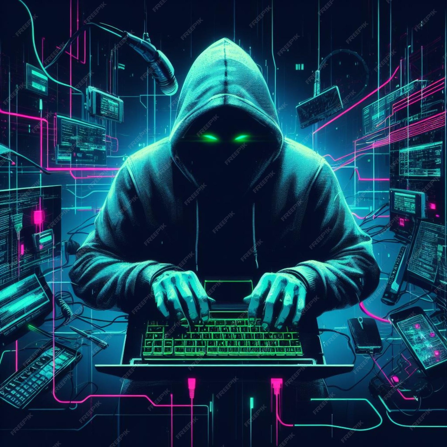 Premium AI Image | hacker hacker photo cyber crime coding photo a boy ...
