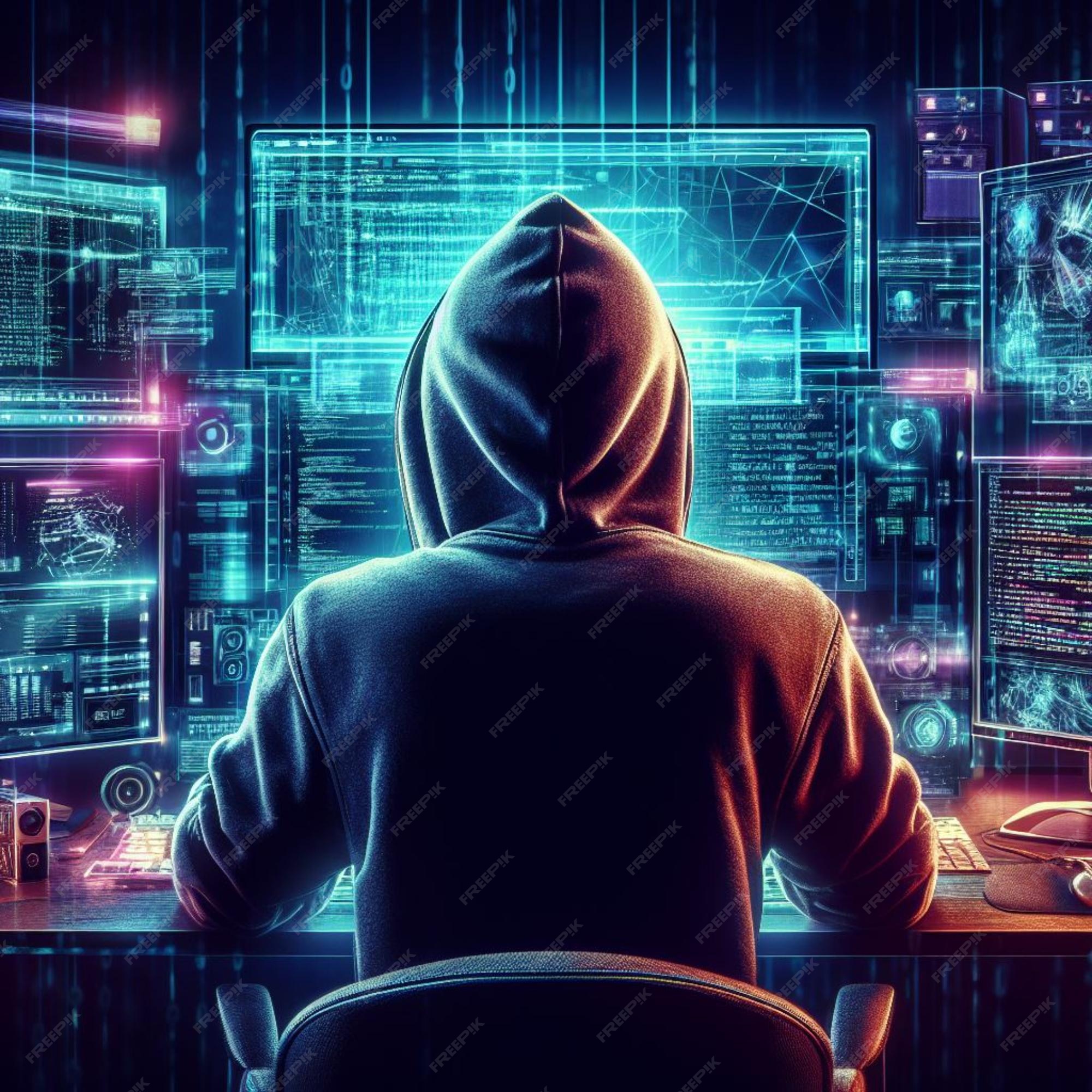 Premium AI Image | hacker hacker photo cyber crime coding photo a boy coding hacker computer ...