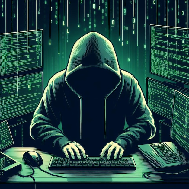 Premium AI Image | hacker hacker photo cyber crime coding photo a boy ...