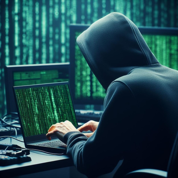 Premium AI Image | hacker hacker photo cyber crime coding photo a boy ...