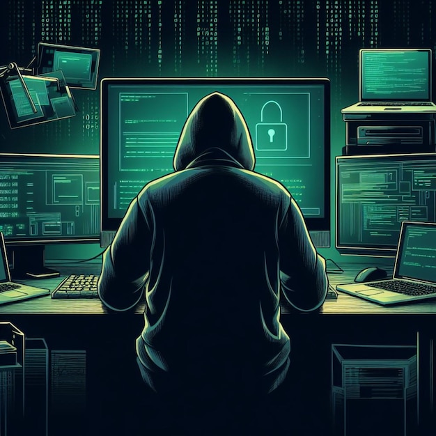 Premium AI Image | hacker hacker photo cyber crime coding photo a boy ...