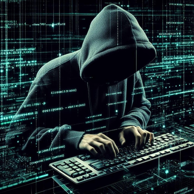 Premium AI Image | hacker hacker photo cyber crime coding photo a boy ...
