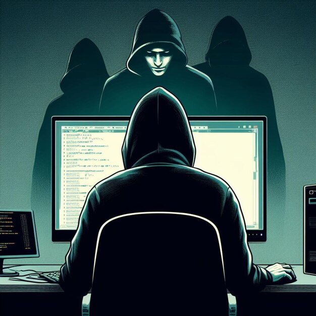 Premium AI Image | hacker hacker photo cyber crime coding photo a boy ...