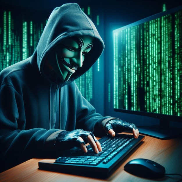 Premium AI Image | hacker hacker photo cyber crime coding photo a boy ...