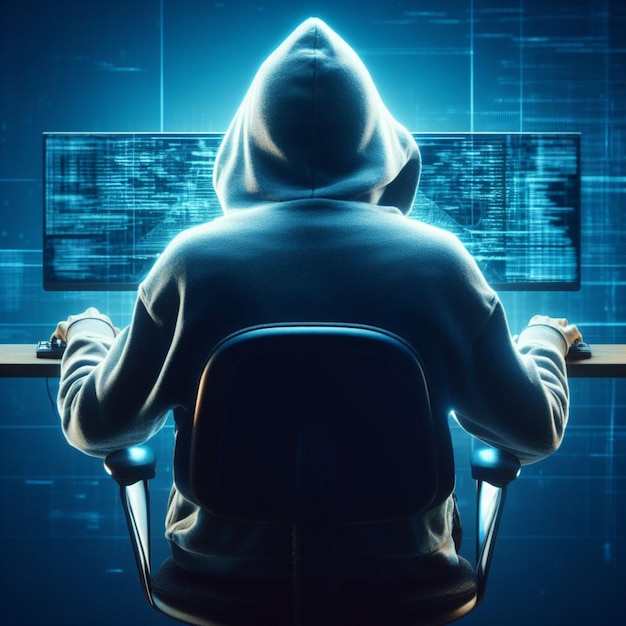 Premium AI Image | hacker hacker photo cyber crime coding photo a boy coding hacker computer ...