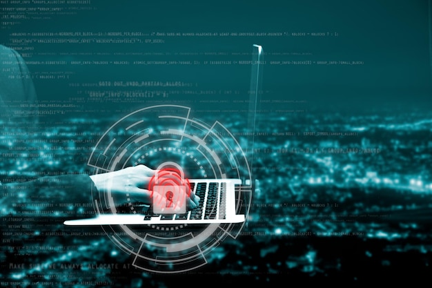 Premium Photo Hacker Hand Using Keyboard Typing Bad Data Into Laptop