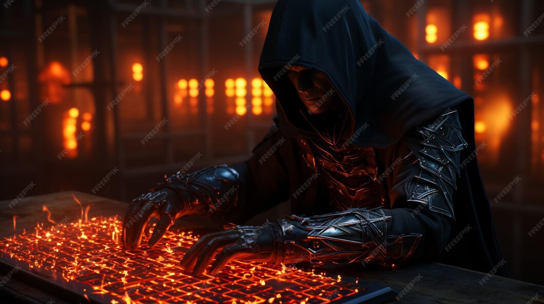 Premium Photo Hacker Programmer Using Computer With Abstract Html