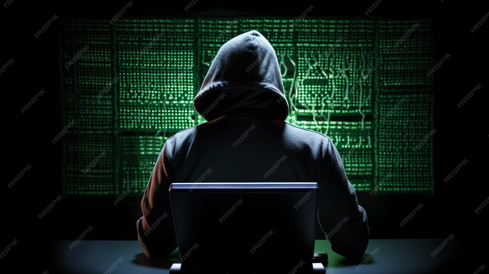 Premium Photo Hacker Programmer Using Computer With Abstract Html Code Safety And Programming