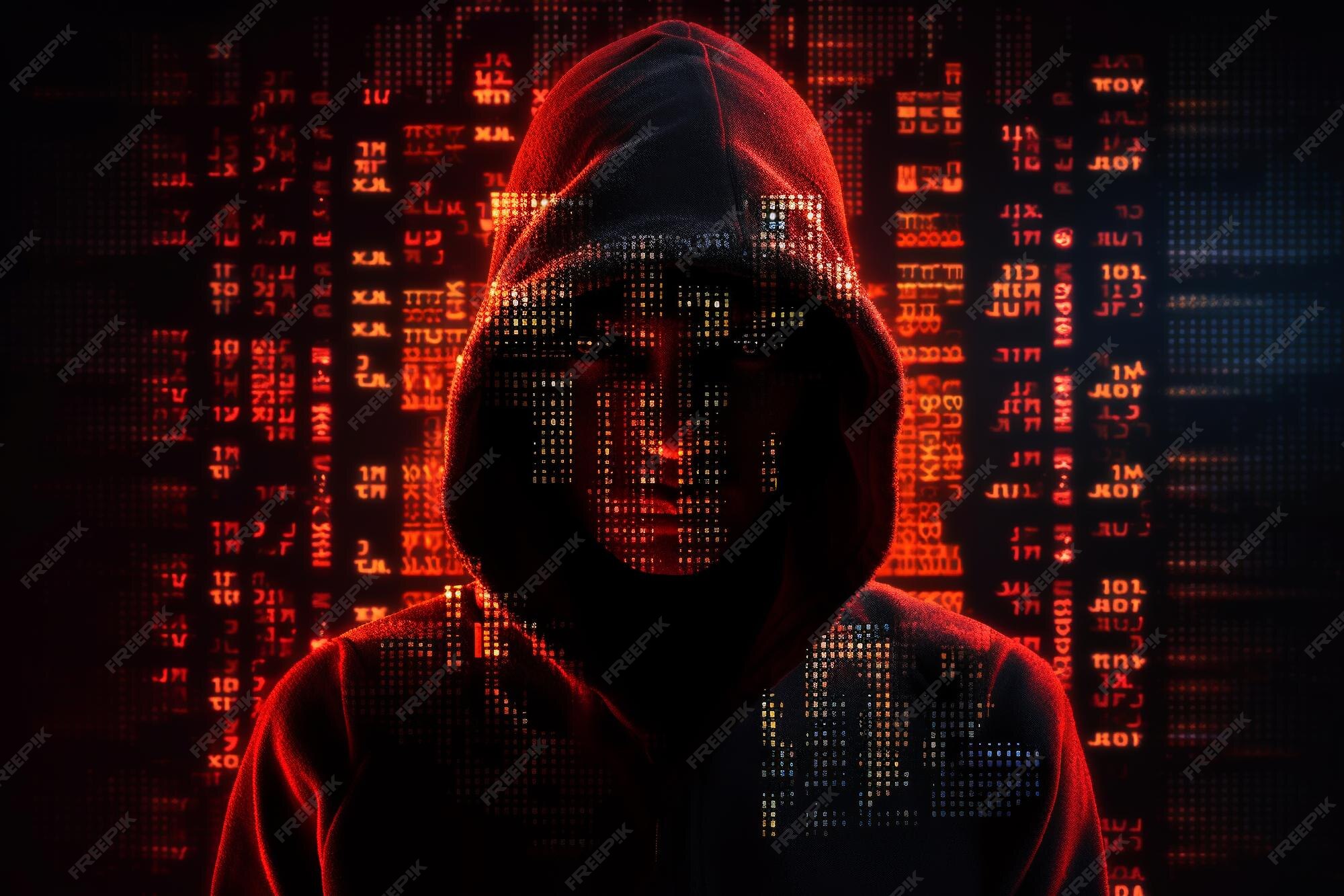 Premium AI Image | hacker silhouette computer code faceless male hacker ...