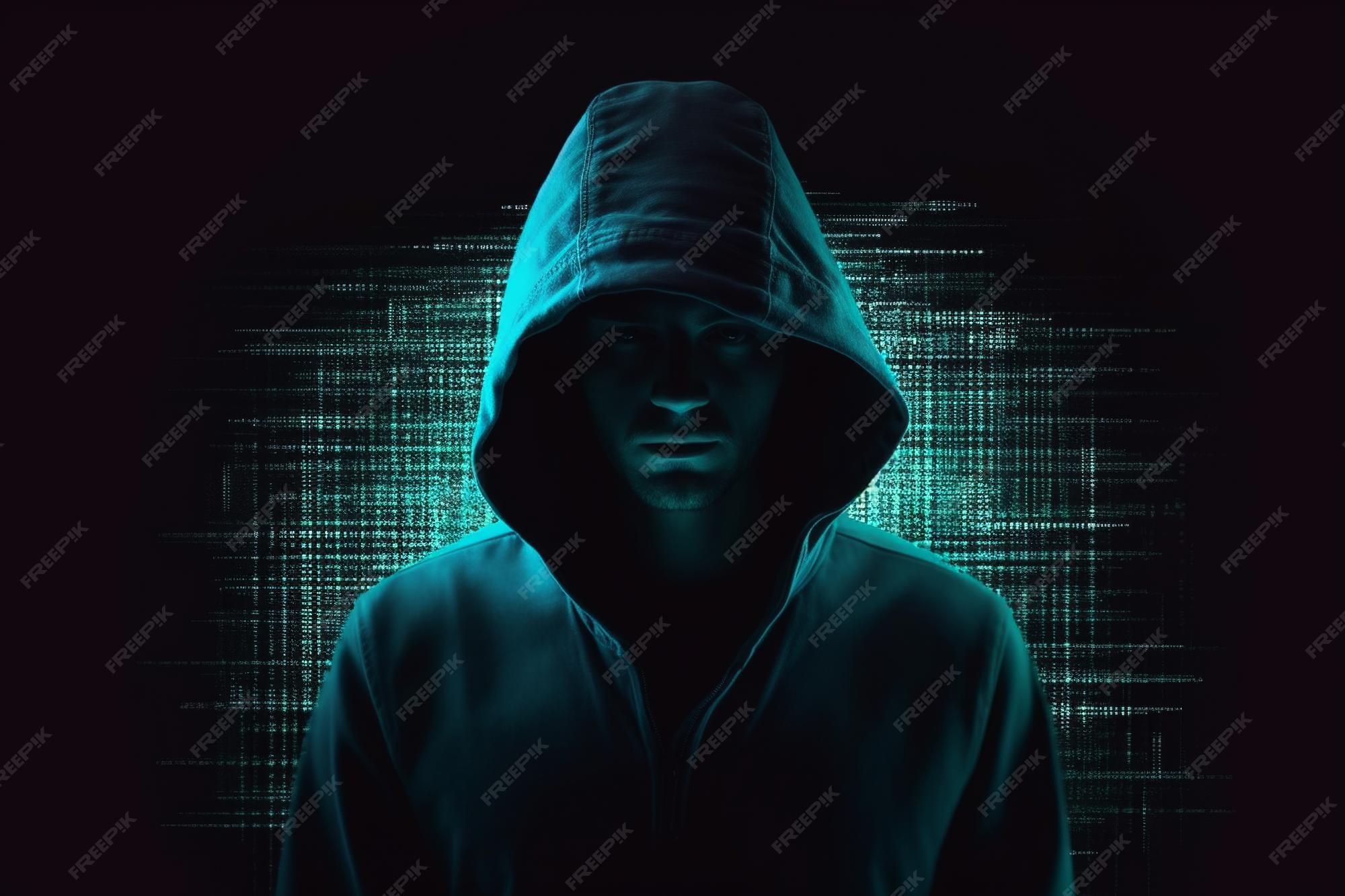 Premium AI Image | hacker silhouette computer code faceless male hacker ...