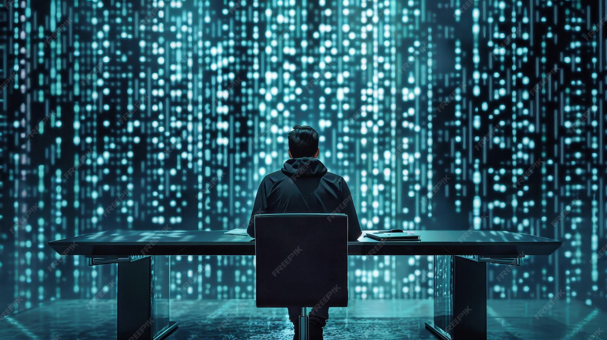 Premium Photo A Hacker Sitting In Front Of A Computer Keyboard Focused On Typing And Coding