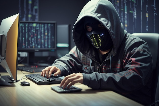Premium Photo Hacker Stealing Data From A Server Computer Technology Hacking Database Security
