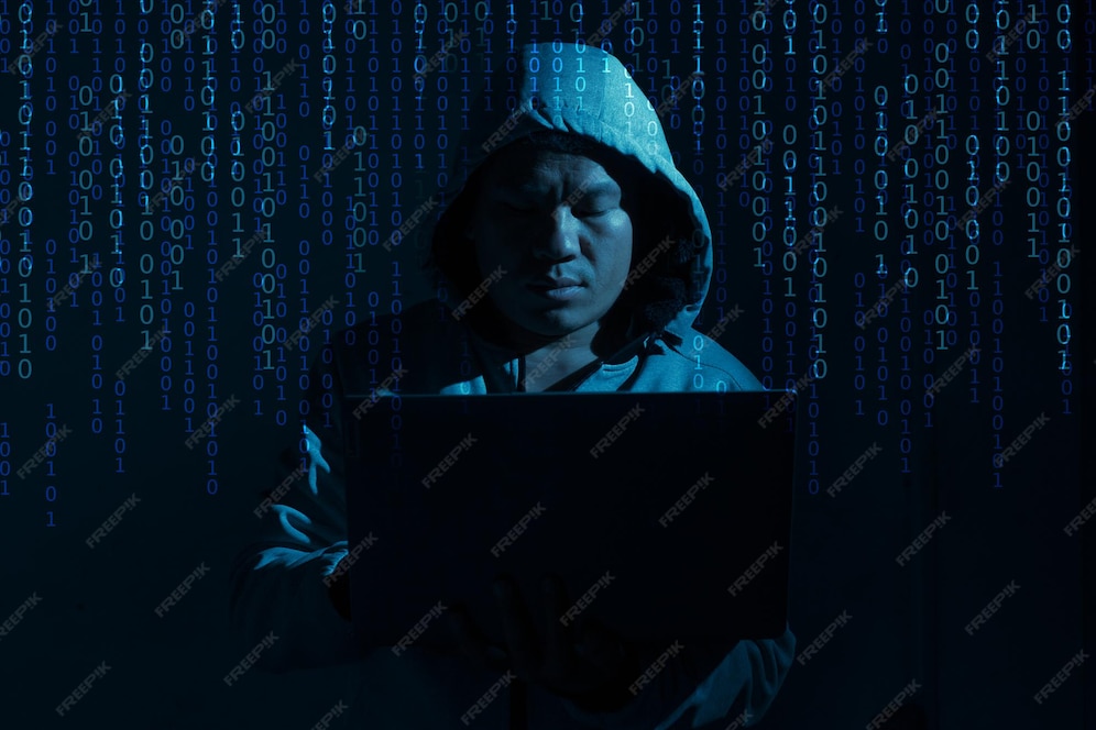 Premium Photo Hacker Try To Hack Information By Laptop And Computer Binary Code Internet Cyber