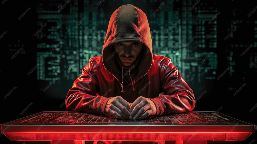 Premium AI Image | Hacker typing in computer Hacker Sitting In Front of ...