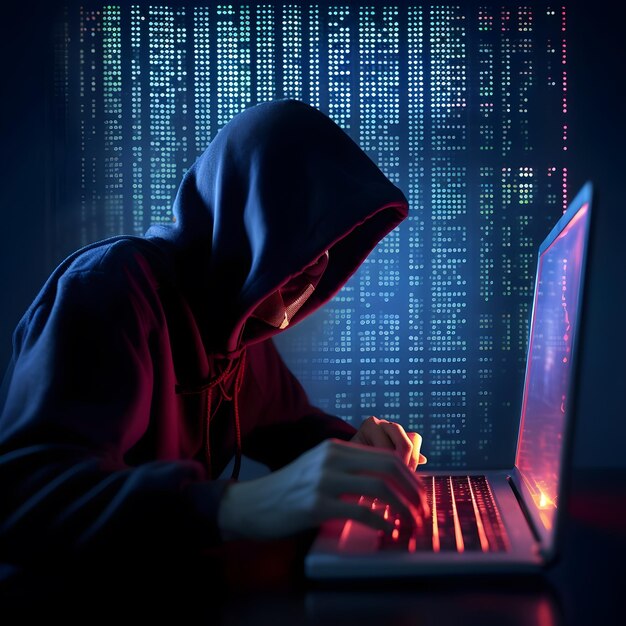 Premium Photo Hacker Using Computer In Dark Room Computer Security And Hacking Concept