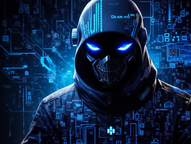 Premium Ai Image Hacker Using The Internet Hacked Abstract Computer