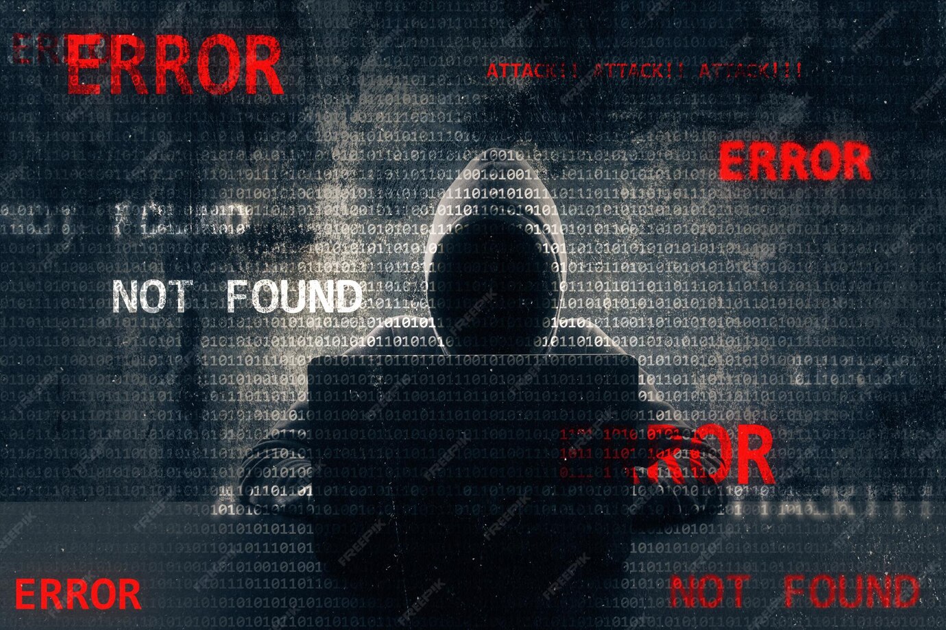 Premium Photo Hacker Using Laptop On Abstract Binary Code Error