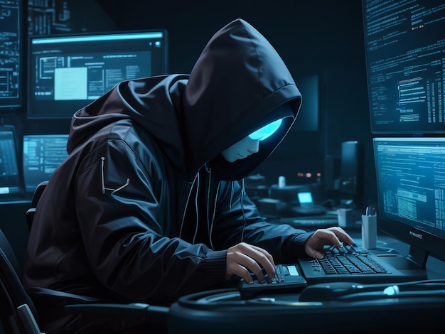 Premium Photo Hacker Using Laptop Computer With Html Code And Map Attack And Programming