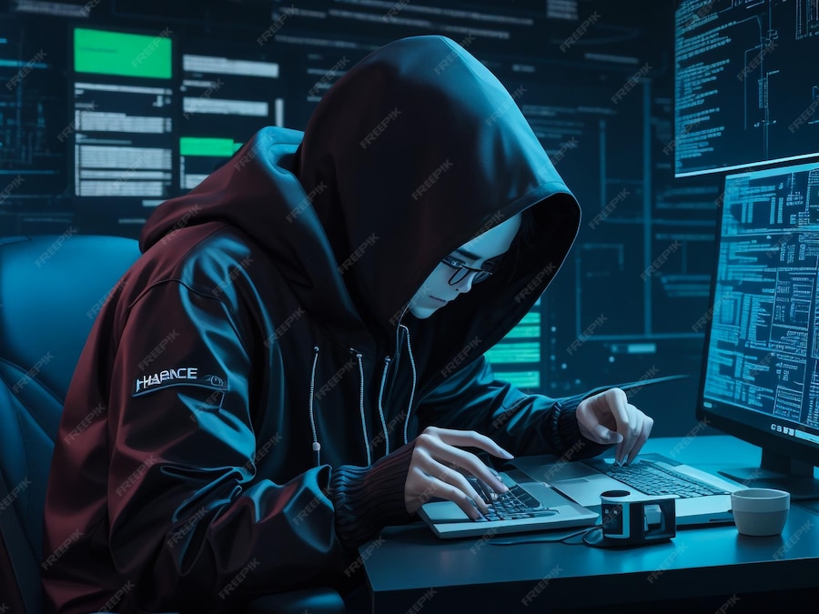 Premium Photo | Hacker using laptop computer with html code and map ...