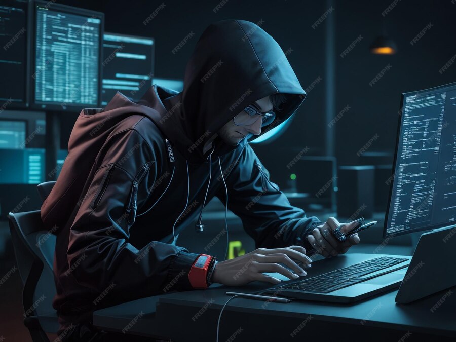 Premium Photo | Hacker using laptop computer with html code and map ...