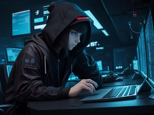 Premium Photo Hacker Using Laptop Computer With Html Code And Map Attack And Programming