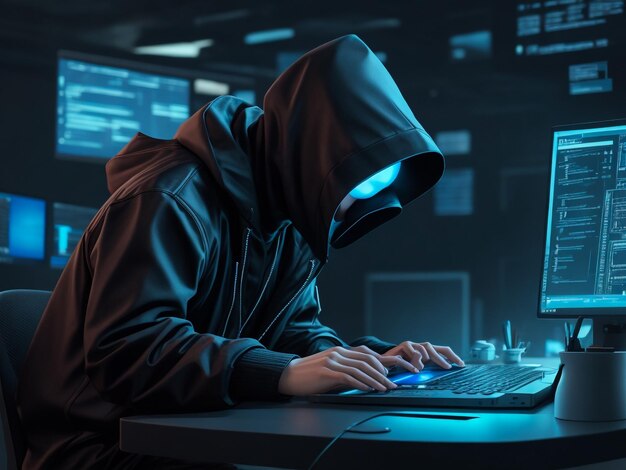 Premium Photo Hacker Using Laptop Computer With Html Code And Map Attack And Programming