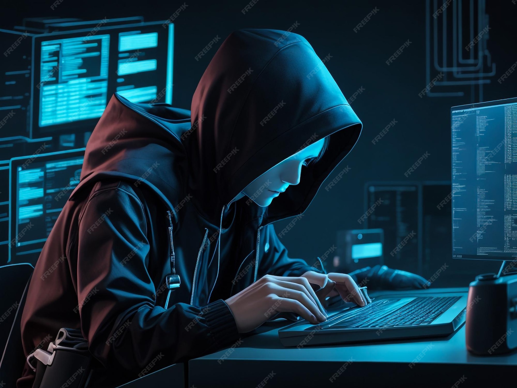 Premium Photo | Hacker using laptop computer with html code and map ...