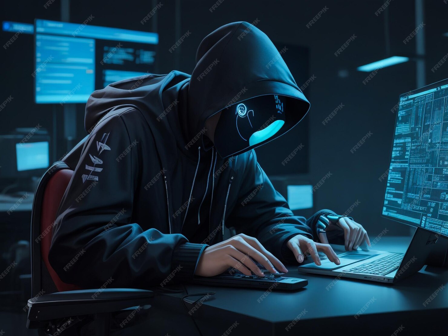 Premium Photo | Hacker using laptop computer with html code and map ...