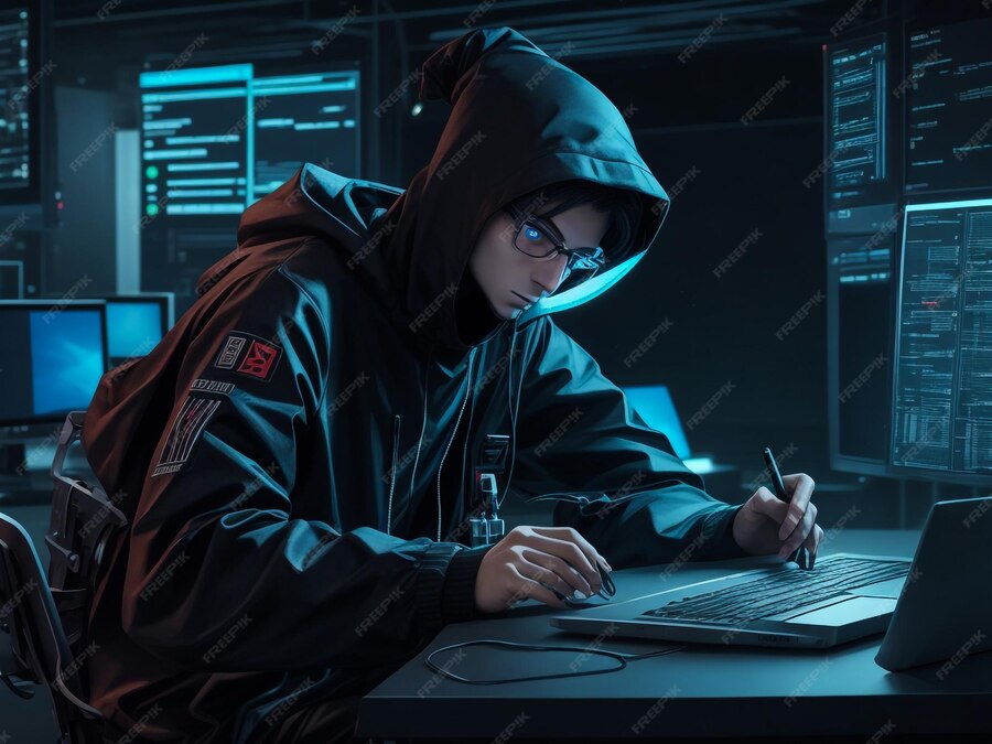 Premium Photo | Hacker using laptop computer with html code and map ...