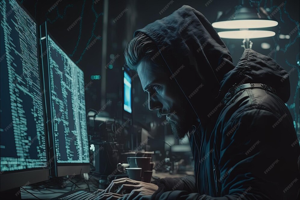 Premium Photo | A hacker working on computer internet security network programming generative ai