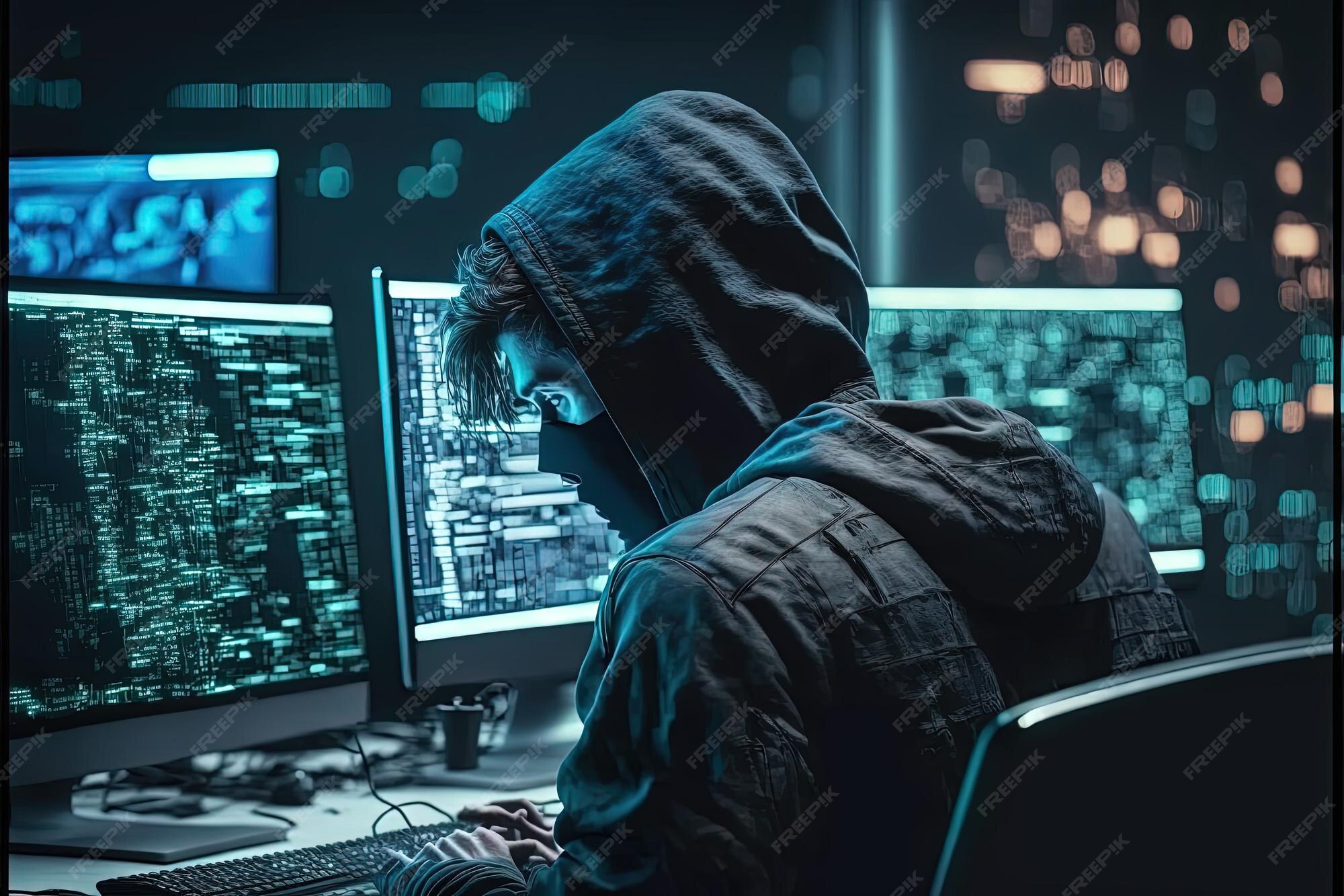 Premium Photo A Hacker Working On Computer Internet Security Network Programming Generative Ai
