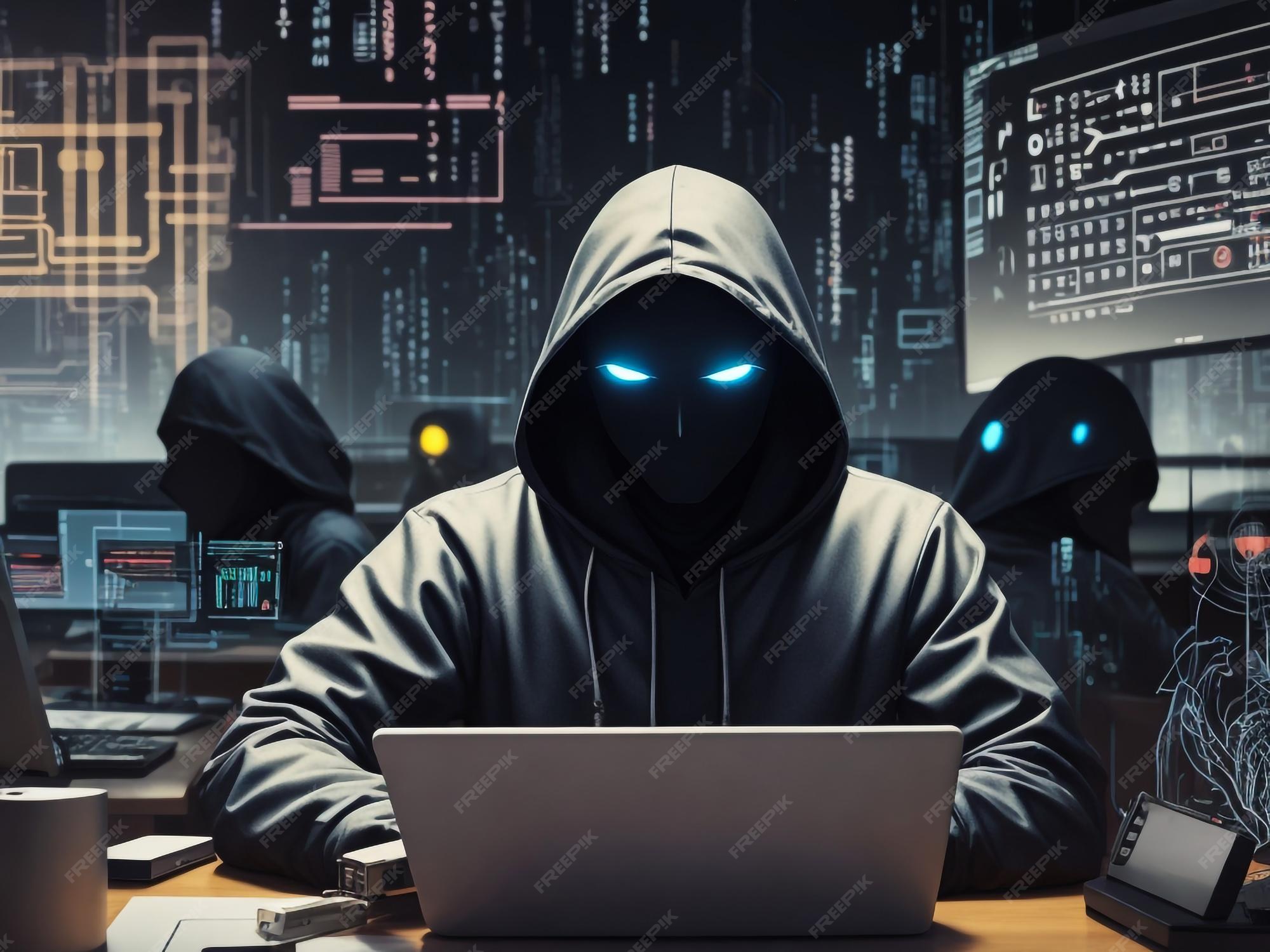 Premium AI Image | Hacking and attack concept Hacker using abstract laptop with binary code ...