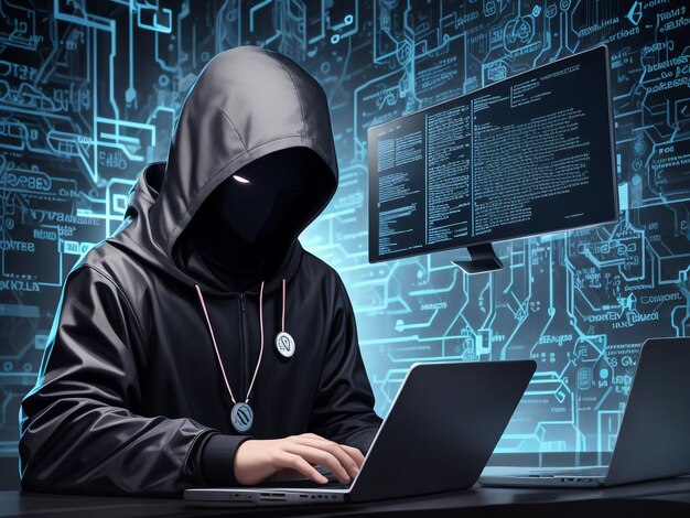 Premium Photo | Hacking and attack concept Hacker using abstract laptop with binary code digital ...